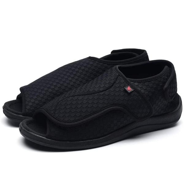 【幅が広い】ソールの幅は４E相当です。甲のマジックテープに幅があるので５Eも大丈夫だ。病院内で安心、安全、快適。通気性のよいメッシュ素材。【脱ぎ履き容易】 マジックテープを外すと、大きく開口します。履くときも脱ぐときも楽々です！もちろん、履...