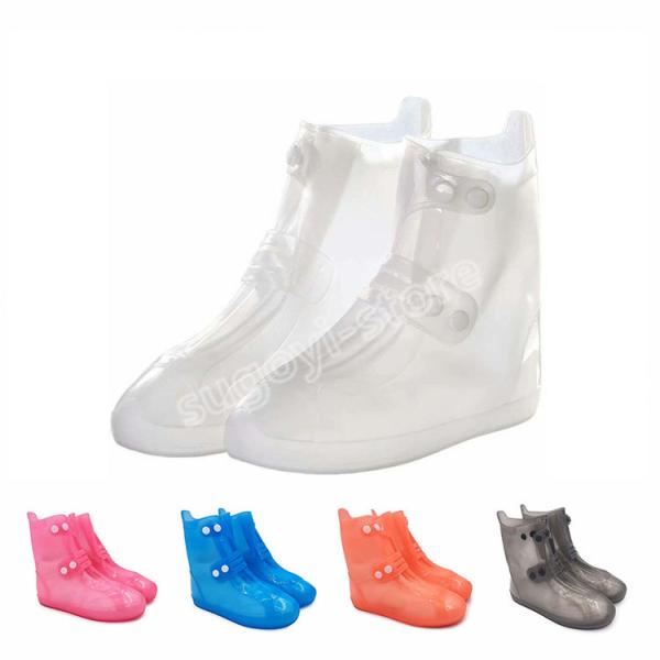 表面：防水PVC(ポリ塩化ビニル)素材　生地+ゴム製靴底、突然の雨や雪でも大切な靴を守るシューズカバーです。また361度立体圧合技術でズレ落ちにくい。一般的なシューズカバーはチャックで着脱する物が多いですが こちらは全面がジャバラ状になって...