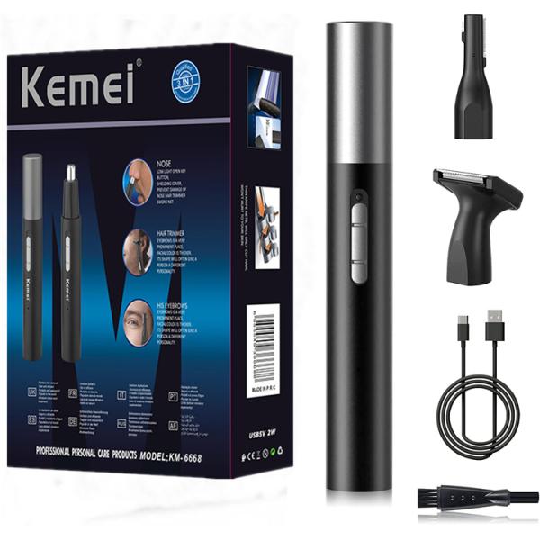 【一台３役の多機能電動鼻毛カッター】本体のヘッドを簡単に交換することにより、鼻毛トリマー、眉毛トリマー、ヒゲシェーバーとしてご利用いただけます。ヘッドはひねると外れる仕様で簡単に交換できます。したがっていつでもトリミングできます。鼻毛カッタ...