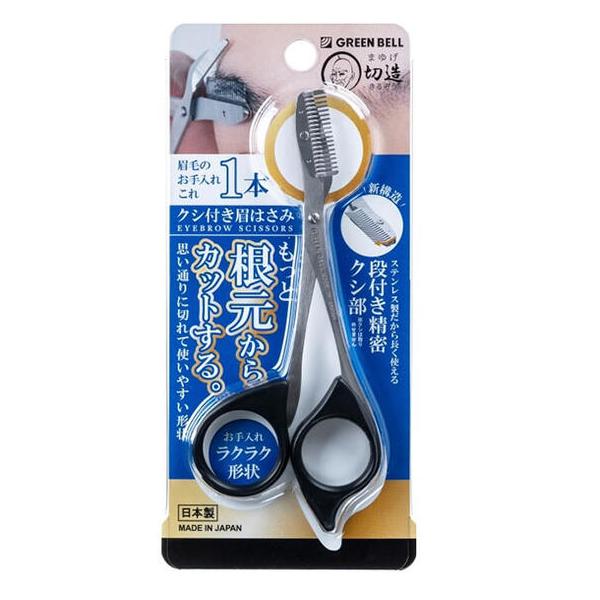【商品説明】面倒だったクシとハサミの両手使いも、これ一本なら片手でラクラク!クシでとかしながら眉毛をカットできます。眉毛をキレイに揃える「新構造」キレイに差がつく！段付きステンレス製クシ付き！◆選んだ毛を逃さずカット！金属製のクシは通りが良...