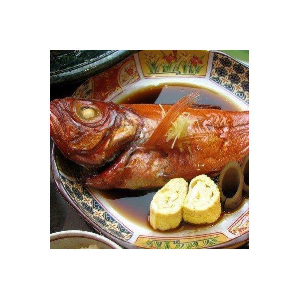 金目鯛は茨城県以南の太平洋側でとれますが、特に銚子沖の金目鯛は脂ものっていて最高！おおはし独自の調理法でふっくらと柔らかく仕上げた金目鯛の煮付けです。商品内容：金目鯛の煮付け1匹（400g前後のものを調理しました。）賞味期限：冷蔵で5日間 ...