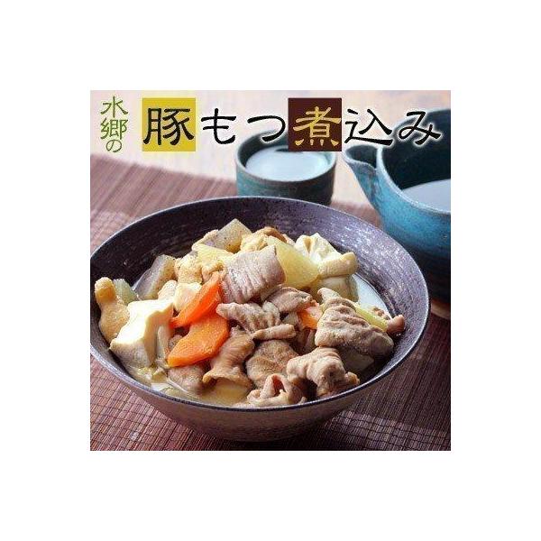 お酒のおつまみには豚モツ煮込みが一番！砂糖は使わず、野菜の甘みと店長自慢のイリダイ醤油でゆっくりじっくり煮込んだ旨みたっぷり宮崎流。とーっても柔らかくておつまみにもご飯のおかずにもピッタリ！商品内容：水郷の豚もつ煮込み450g（つゆ入り）賞...