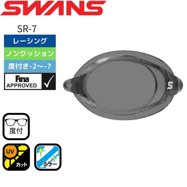 部活 プレゼント 水泳 ゴーグル 大人 レーシング SWANS スワンズ ノンクッション度付きレンズ SRCL7N