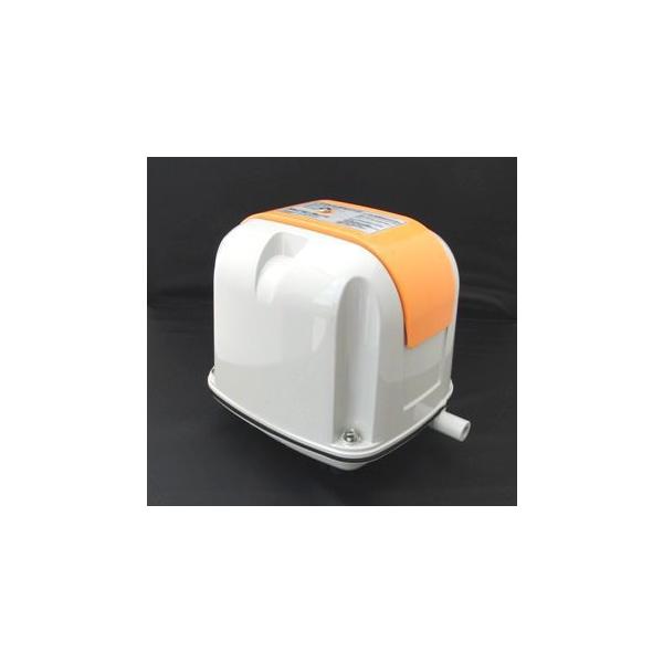 電磁式エアーポンプ AP-80・AP-80F 後継機種　省エネタイプ　　　　　定格風量：80L/min　　　　　　　　　　　　　　　　　　　　　用途：浄化槽・養魚関係・医療関係・工業関係省エネ・コンパクト設計・低騒音・低振動耐久性の向上・ア...