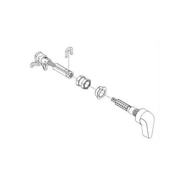 【同梱部品】レーバーハンドル部■レバーハンドル×1個　■スペーサー×1個■ナット×1個　■ピン×1個レバー組品■レバー(灰)×1個　■スペーサー(灰)×1個■ピン×1個　■レバー(ピンク)×1個■施工説明書×１部※左レバー、水抜き方式には、...