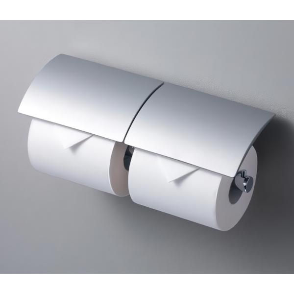 TOTO 二連紙巻器　マットタイプ　YH63R♯MS （芯棒固定タイプ）サイズ：290×110×78.5本体・芯棒：亜鉛合金製 (めっき仕上げ)紙切板：亜鉛合金製 (マット仕上げ)紙切板カラー：マットシルバー (#MS)●ワンハンドカット ...
