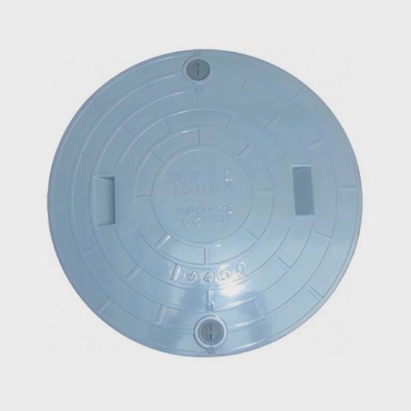 浄化槽用ふた　直径：約497mm安全荷重：1500kg（乗用車程度）厚み：22ｍｍ（つばの部分）材質：FRP(繊維強化プラスチック)カラー：グレー※送料の関係上１回のご注文で２個までしか送ることが出来ません。　2個以上必要な場合は再度ご注文...