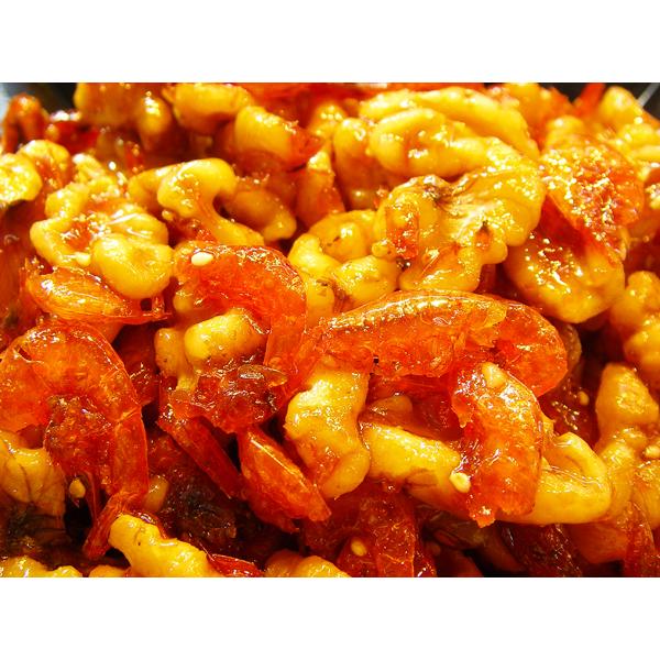 内容量  １ｋｇ×２パック原材料  くるみ、還元水飴、えび、砂糖、水飴、醤油（小麦、大豆を含む）、ごま、寒天、着色料（黄５、赤１０６）賞味期限  受注日より１０℃以下で約１ヶ月（冷蔵）発送方法  冷蔵便