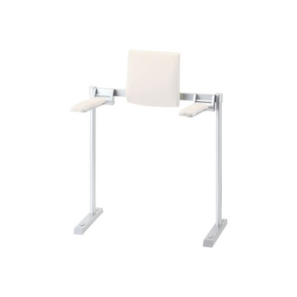 LIXIL・INAX(リクシルイナックス)　トイレ用肘掛け手すり 合成皮革タイプ　床付式　背もたれ付 【品番】　KFC-292EU2 寸法：744X636(405)X870(1,141)ミリ　( )は手すりはね上げ時寸法背もたれ・手すり材質...