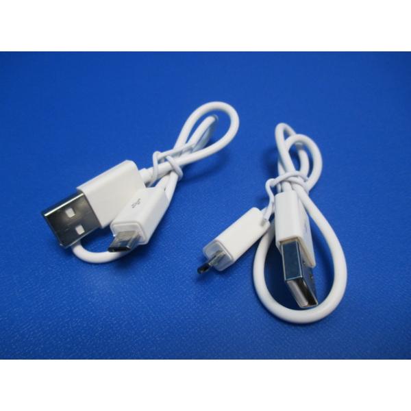 ノーブランド Micro USB ケーブル(A-MicroB) 約30cm 1A ホワイト ２本セット 充電専用1A端子1　USBTypeA端子2　MicroUSB Bタイプ 長さ　約0.3m カラー　ホワイトスマホ  Android　アン...