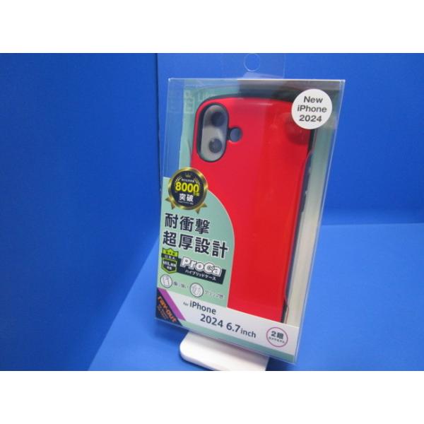 ray-out レイ・アウト iPhone 16 Plus Like standard ProCa MIL規格アメリカ軍規格耐衝撃 超厚ハイブリッドケースストラップホール付レッド RT-P48AC3MIL規格米軍規格ソフトとハードの二重構造...