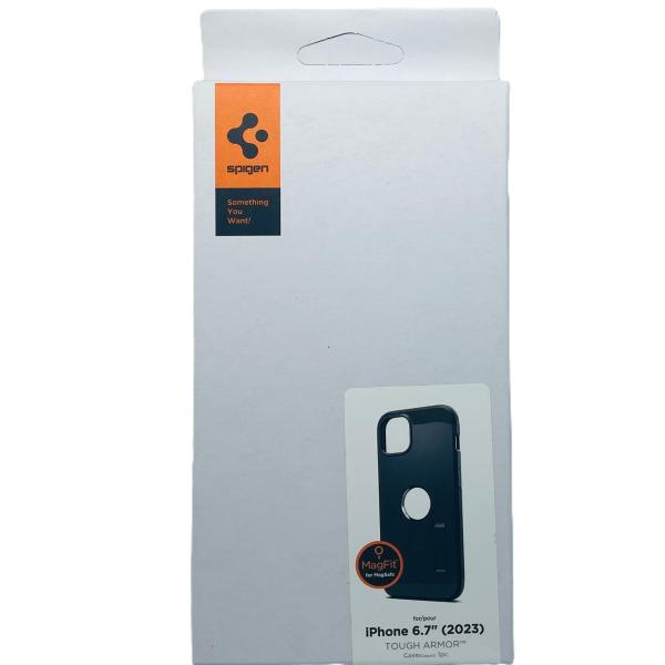 Spigen iPhone15Plus ケース Magsafe対応 スタンド付き 米軍MIL規格 タフ・アーマー・マグフィット ACS06669 (ブラック)ブランド Spigen対応電話モデル iPhone 15 Plus色 ブラック材質...