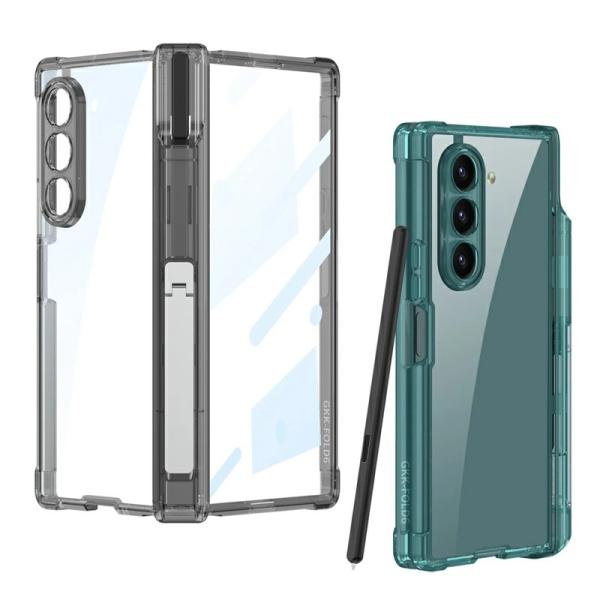 素材：PC【Sペンホルダー&amp;隠しスタンド】ペンホルダー付きのGalaxy Z Fold 6ケースは、スタンド、Sペンホルダー、ヒンジプロテクションのユニークな3in1デザインが特徴で、Sペンの安全な収納スペースを提供し、簡単に紛失す...