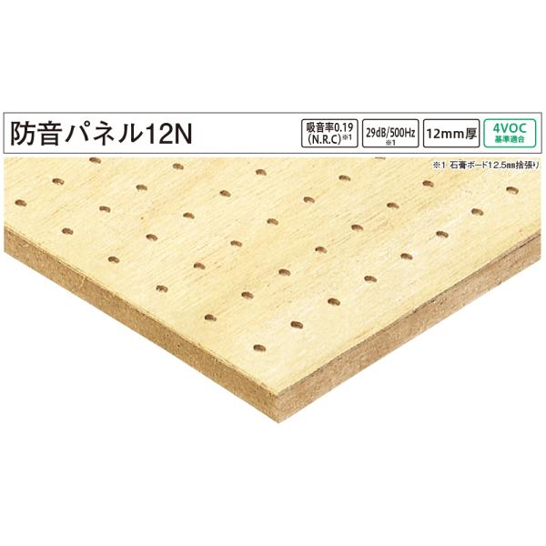 室内の気になる音の響きを抑える防音下地材。 防音 音響 遮音 下地 壁 天井 ※送り状が商品に直貼りになる場合があります。 [12mm厚さ、910×1,820mm 3枚（4.96m2）入り] ◆品番： WB0204