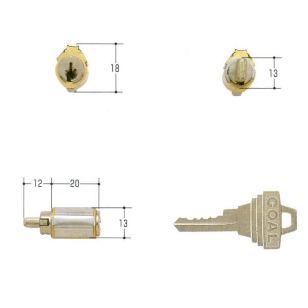 GOAL ピンシリンダー TXタイプ【GCY-86】操作性や耐久性に優れたピンシリンダー。2001年より上ピンの全てにアンチピッキングピンを採用し性能も向上。最大鍵違い数は100万通り。【商品詳細】◆キー本数：3本付属◆対応サイズ：[テール...