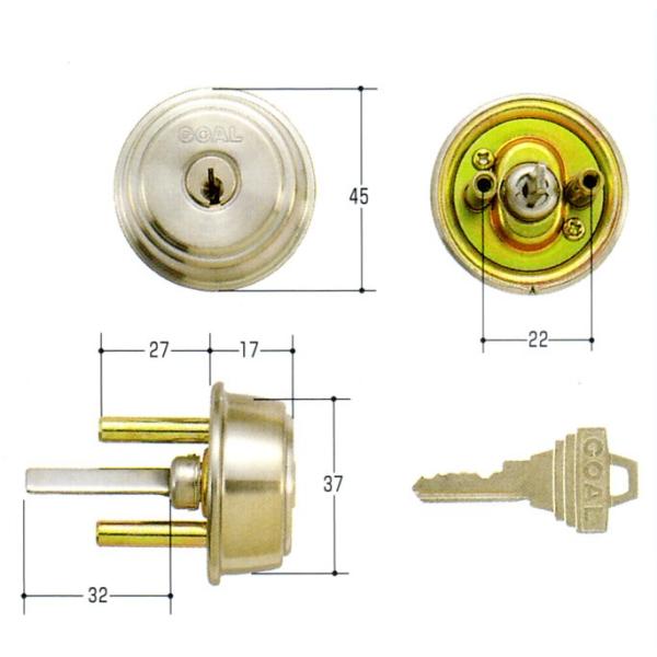 GOAL 標準ピンシリンダー ADタイプ【GCY-87】操作性や耐久性に優れたピンシリンダー。2001年より上ピンの全てにアンチピッキングピンを採用し性能も向上。最大鍵違い数は100万通り。【商品詳細】◆シリンダー：標準ピンシリンダー◆キー...