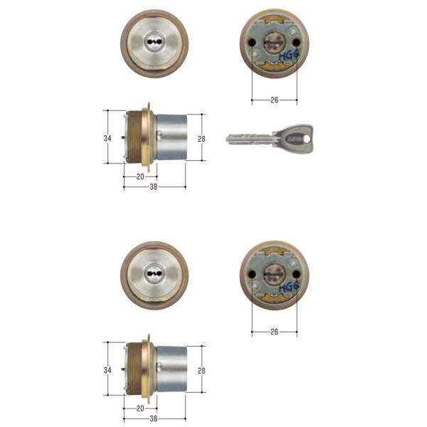 MIWA PRシリンダー LIXタイプ 2個同一セット【MCY-467】すべてのタンブラーが同時に揃わないと回転しないロッキングバーと複雑な形状のアンチピッキングタンブラーを採用。ピッキングは困難です。【商品詳細】◆シリンダー：PRシリンダ...