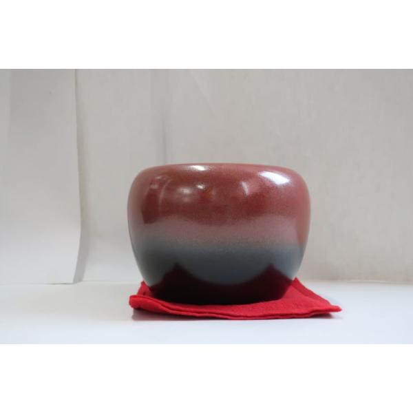 手火鉢、茶ｘ黒マット(2色)H10cmxW14cm　※毛氈は付属品でないです。