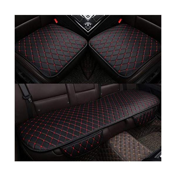 車シートクッション3点セットどの車種にも対応するようにサイズ設計致しました。※実際に使用するシートのサイズを事前に確認してください。座席の摩耗、傷などを防ぐことができます。車の内部をオシャレに装飾できます。シートクッションの通気性が良く、個...