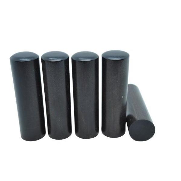 約サイズ：直径18ｍｍ　高6ｃｍ  数量：1個   状態：新品（同等品の発送）黒檀は銘木となる木材です、耐久性、密度も高く高級木材とされております。また艶上がりもよく印材としても大変珍重されております。※こちらの印材をベースに印鑑製作は当店...