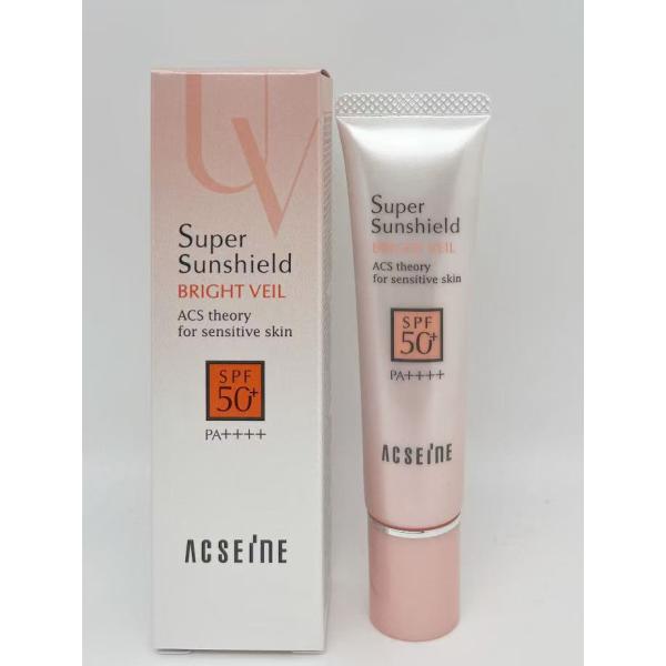 商品名：アクセーヌ　スーパーサンシールド　ブライトヴェール　01 ピンクベージュ　内容量：22g