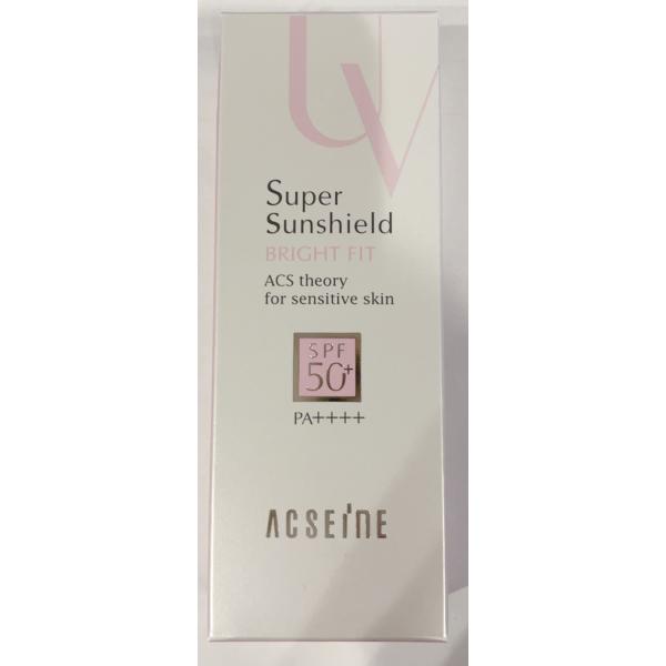 商品名：アクセーヌ スーパーサンシールド ブライトフィット SPF50+・PA++++ 内容量：40g
