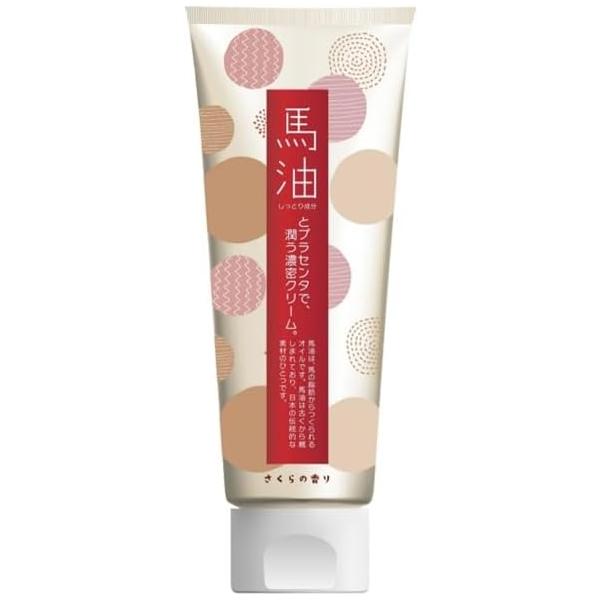 ●馬油と馬プラセンタを配合した全身用保湿スキンクリーム。良質な国産馬油がスーッとなじんでベタつきなし。北海道産馬プラセンタが浸透性UP！癒やされるさくらの香り♪＜使用方法＞適量を手にとって手肌になじませてください。顔や手足など全身にお使いい...