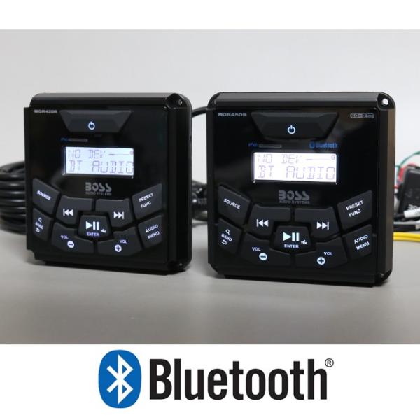 ■商品説明■・BOSS 防水 Bluetooth マリンデッキ(リモコン付き) になります。・1台がBluetoothアンプでもう1台がリモコンになります。・RCA出力付きですので別のパワーアンプなどにも接続可能です。・Bluetooth、...