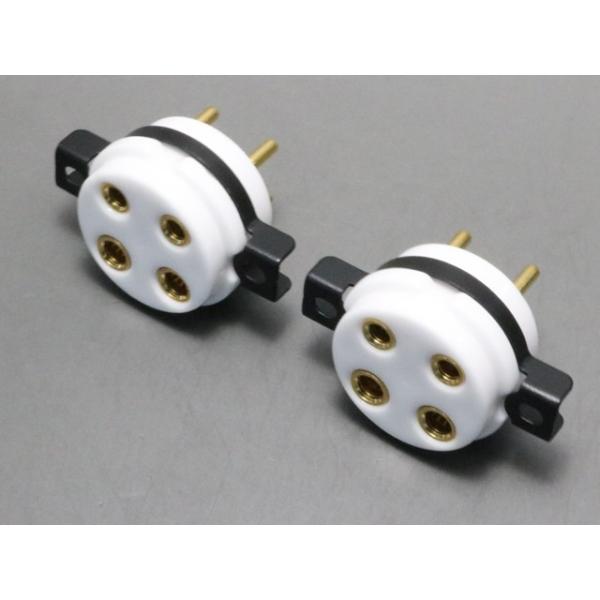 ■商品説明■・金メッキ 真空管ソケット 4ピン・2A3 300Bなどに適合■商品詳細■・取り付け穴寸法：27mm・取り付け穴ピッチ：35mm■販売単位■・1セット (2個)■商品状態■・新品(未使用品)■お支払方法■・銀行振込・郵便振替・ク...