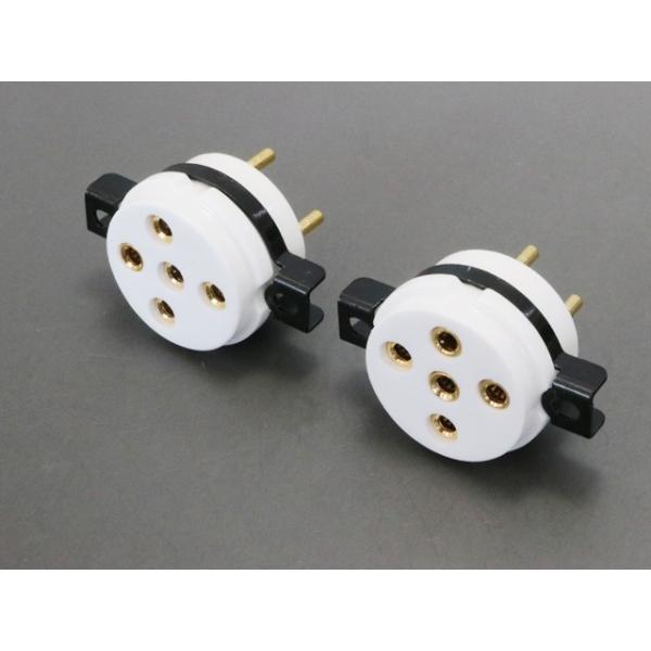 ■商品説明■・金メッキ 真空管ソケット 5ピン・PX4・PX5・PX25などに適合■商品詳細■・取り付け穴寸法：27mm・取り付け穴ピッチ：35mm■販売単位■・1セット (2個)■商品状態■・新品(未使用品)■お支払方法■・銀行振込・郵便...