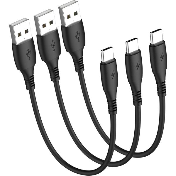 【USB Cケーブル】USB AからUSB Cへの充電同期ケーブル 0.3m短い, Cコネクタの携帯電話とデバイスの3A QC急速充電に対応【急速充電と同期】56 kΩプロトコル保護抵抗を内蔵し、短いusb c線はハイパス急速充電プロトコル...
