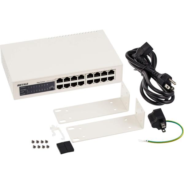 転送速度：10BASE-T(10Mbps)/100BASE-TX(100Mbps)/1000BASE-T(1000Mbps) ポート数：16
