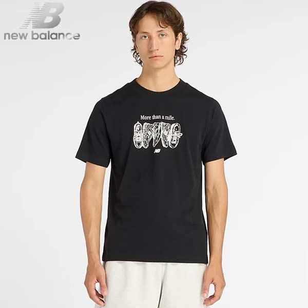 ニューバランス(New Balance)/ウエア マイラー Tシャツ Miler T-Shirt トレーニング スポーツ カジュアル 半袖 MT61778S-BK■ランニングシューズのグラフィックTシャツ。ランニングの伝統と職人技を称える「...