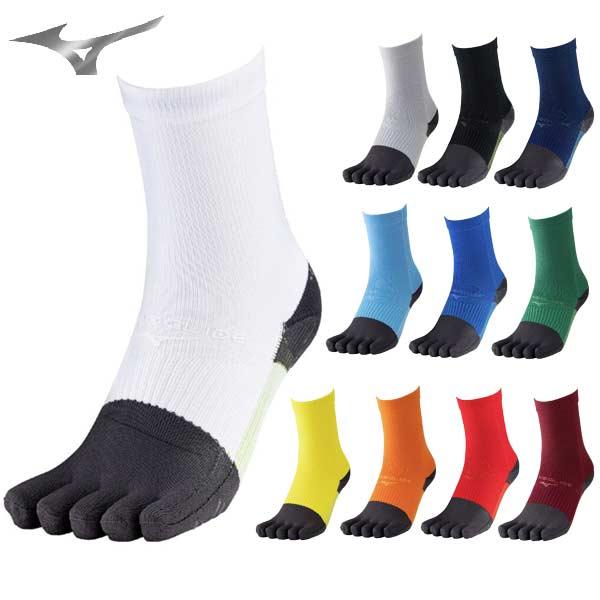 ミズノ(mizuno)/靴下 ゼログライドネオ ショートソックス 5本指 滑り止め グリップソックス P2MXC010■中足部をリブ編みにすることでソックスのダブつきが起こらないないように設計■後側から履き口までのシリコンプリントは、踵との...