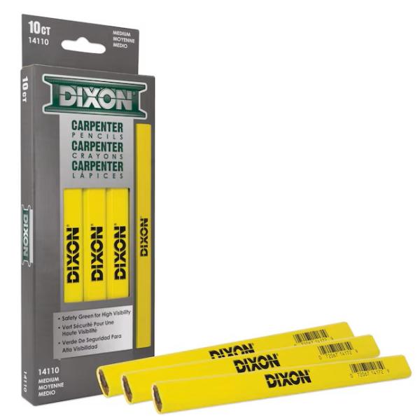 ■Dixonオリジナル鉛筆。■転がりにくい角型形状。■DIY作業時のさまざまなマーキングに。入　数：10本材　質：ウッド製造国：CHINA※えんぴつ削りは付属しません。ナイフなどで注意して削ってください。