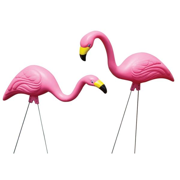 【製品詳細】品番：G2-PAIRサイズ：約69(cm)アメリカンな庭を演出する樹脂製ガーデン用フラミンゴ置物。地面に差して飾ります。2羽セット。【注意確認事項】・輸入品につき多少の汚れ、傷みがある場合があります。・簡易包装でお送りします。