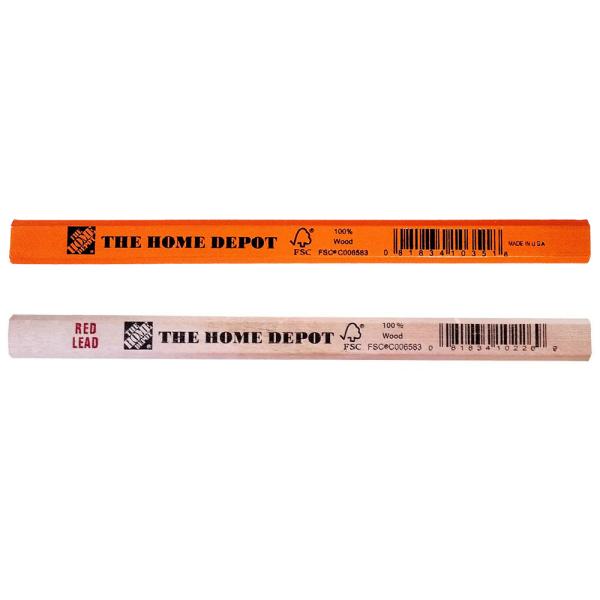 アメリカの巨大ホームセンターHOMEDEPOTのオリジナル鉛筆。転がりにくい角型形状。FSC100％認証ウッドペンシル。木、紙、コンクリートなどさまざまな素材に印を付けられます。■生産国：アメリカ※えんぴつ削りは付属しません。ナイフなどで注...