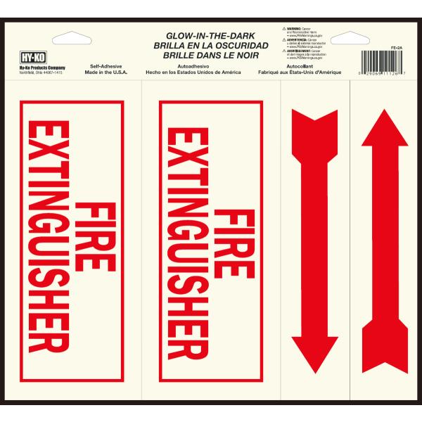 ■暗所で光る蓄光サインステッカー■サイズ：約25×30cm■FIRE EXTINGUISHER（消火器）2枚、矢印2枚■材質：ビニール※ロットによりデザインが変更となる場合がございます■注意確認事項■※サイズは約です。製造ロットにより、カラ...