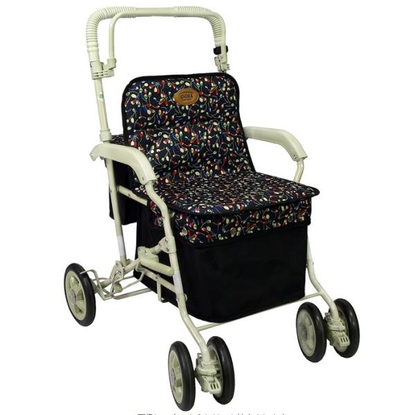 スタンダードシルバーカー。足元楽々設計。ベーシックな座面上開き。間口広々！前だけはなく、後ろにも小バッグがあるので、荷物を入れるのに便利です。スチール粉体塗装でサビにも強い高さ調整4段階折りたためるので収納にも便利前輪キャスター付で方向転換...