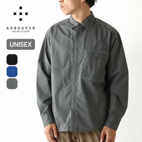 ハイキングなどのアクティビティにも対応する高機能シャツ■ブランド名：AXESQUIN modified ■商品名：ヘリウムスティッチングシャツ ■商品型番：321099 ■カラー：ブラック,ブルー,ピューター,イエロー ■サイズ：S,M,L...