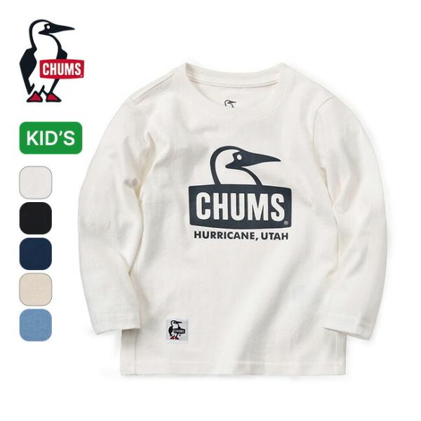 子供から大人まで人気のブービーフェイスロゴのロングスリーブTシャツ■ブランド名：CHUMS ■商品名：フェイスブラッシュドL／S Tシャツ【キッズ】 ■商品型番：CH21-1293 ■カラー：ブラック／オレンジ【CH21-1293-K048...