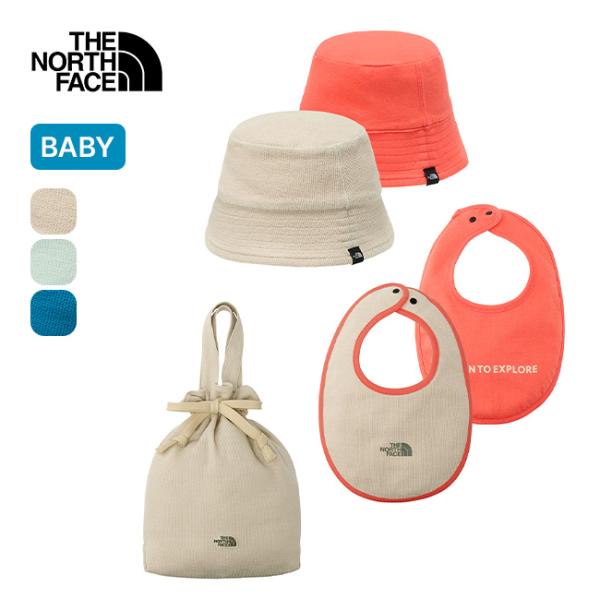 オーガニックコットンを採用した、リバーシブルハットとスタイのセット■ブランド名：THE NORTH FACE ■商品名：ハット&amp;ビブセット【ベビー】 ■商品型番：NNB02610 ■カラー：フォッシルアイボリー【NNB02610FI...