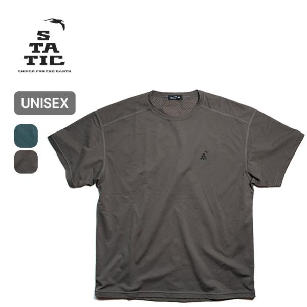 蒸し暑い夏を快適に過ごせる、通気性重視の超軽量化繊メッシュTシャツ■ブランド名：STATIC■商品名：ハイブS／S■商品型番：36221■カラー：ブルースレート,マーキュリー■サイズ：S,M,L,XL■素材：ポリエステル100％(内リサイク...