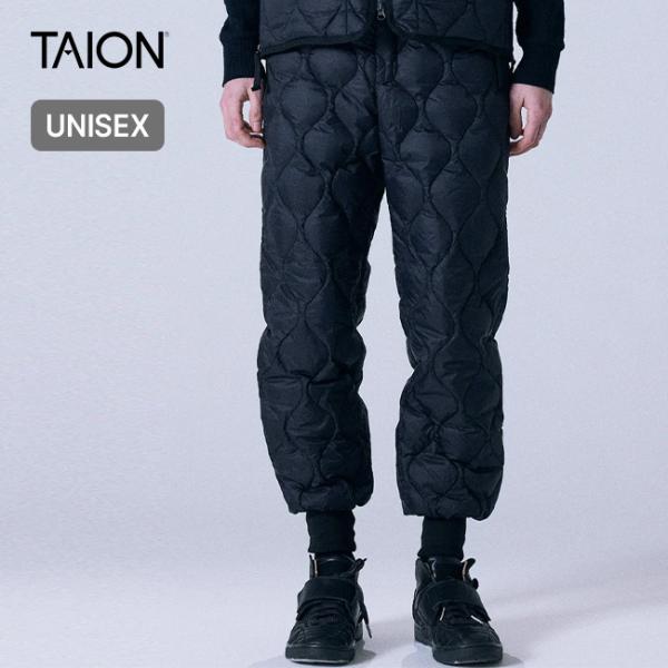 履き心地を重視した、裾リブ仕様のミリタリーダウンパンツ■ブランド名：TAION ■商品名：ミリタリーダウンパンツ ユニセックス ■商品型番：TAION-131LSML-1 ■カラー：ブラック【TAION-131LSML-1-C001】 ■サ...