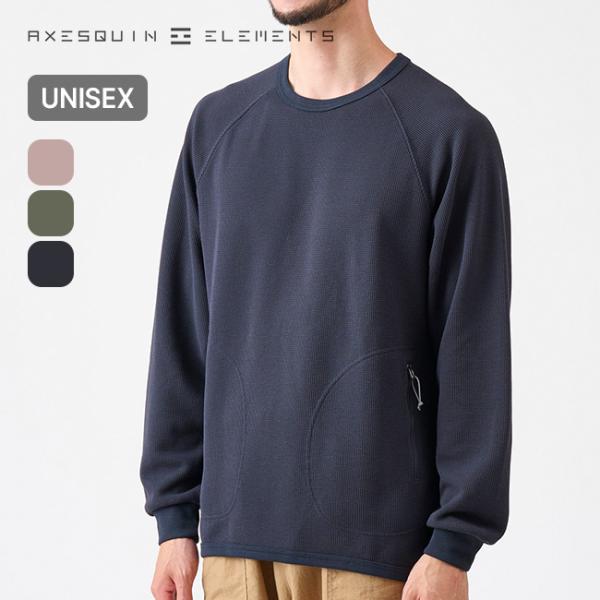 ワッフル素材がつくる、ドライな行動着■ブランド名：AXESQUIN ELEMENTS ■商品名：ドライワッフルのロングスリーブＴシャツ ■商品型番：021118 ■カラー：サクラネズ【021118-S34】,オリーブネズミ【021118-O...