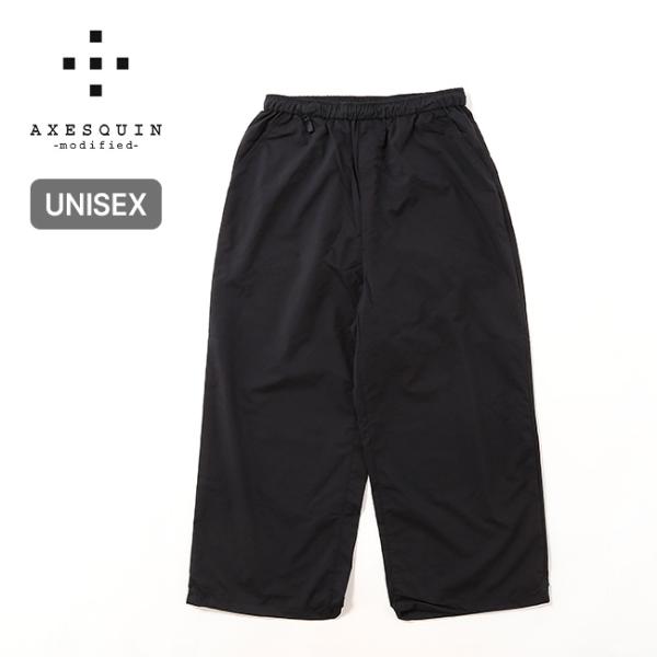 軽量でアクティブシーンに対応するナイロンパンツ■ブランド名：AXESQUIN modified ■商品名：ヘリウムビッグパンツ ■商品型番：322042 ■カラー：ブラック ■サイズ：M,L ■素材：NYLON 100% ■重量：ー ■生産...