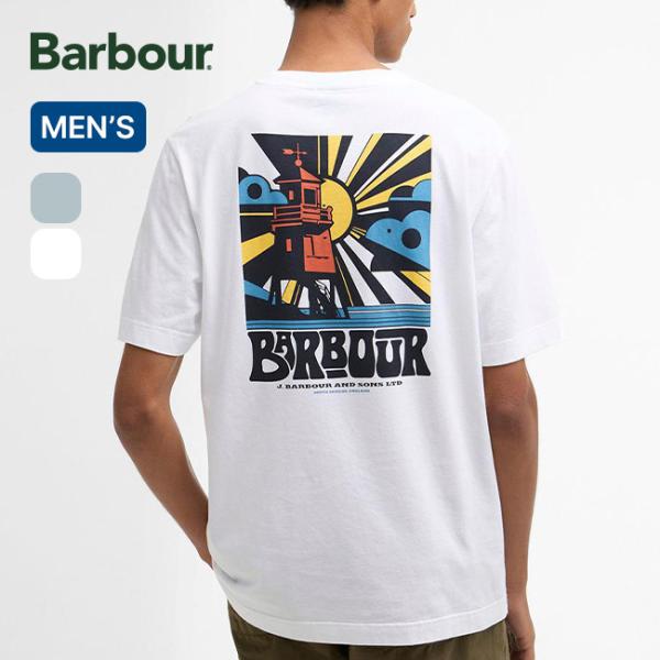 大胆なグラフィックが目を引くグラフィックTシャツ■ブランド名：Barbour ■商品名：フロムリラックスドグラフィックTシャツ メンズ ■商品型番：MTS1571 ■カラー：ミントブルー【MTS1571-BU11】,ホワイト【MTS1571...