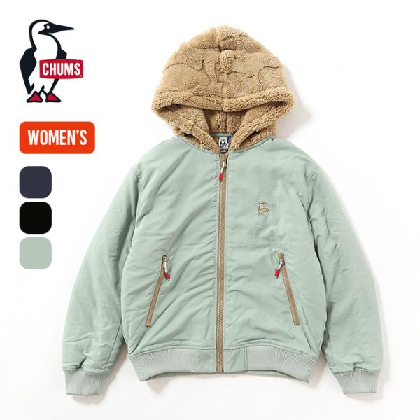 表地にナイロン生地、内側にElmoのフリースを使用したブルゾン■ブランド名：CHUMS ■商品名：ブービーエルモフーデッドブルゾン【ウィメンズ】 ■商品型番：CH14-1482 ■カラー：ホワイトネイビー【CH14-1482-W011】,ブ...