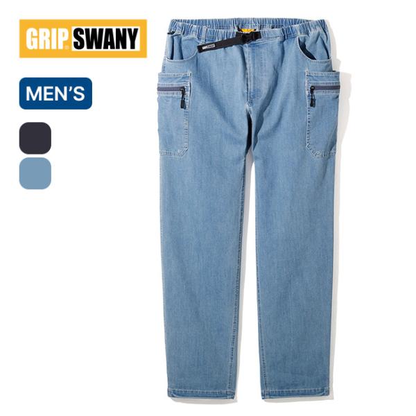 速乾性と通気性を備えたトリコット素材を使用した、快適なはき心地のロングパンツ■ブランド名：GRIP SWANY ■商品名：クールマックスデニムギアパンツ ■商品型番：GSMP-152 ■カラー：インディゴ,ライトインディゴ ■サイズ：S,M...