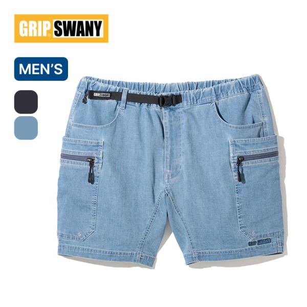 クールマックス を用いた8オンスデニム素材のGRIP SWANY定番ギアショーツ■ブランド名：GRIP SWANY ■商品名：クールマックスデニムギアショーツ ■商品型番：GSMS-153 ■カラー：インディゴ,ライトインディゴ ■サイズ：...